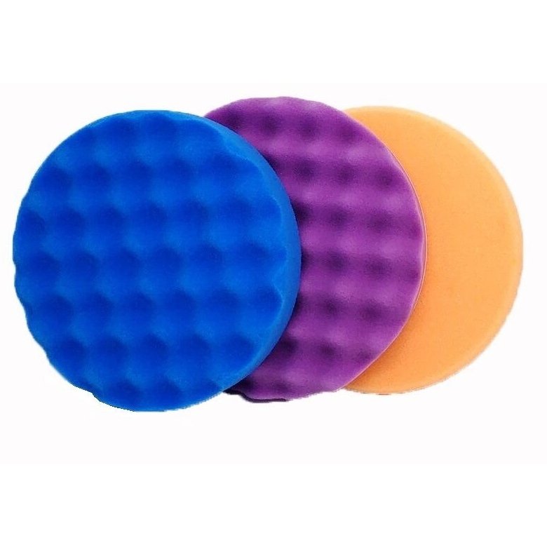 3M 6นิ้ว (มีสามแบบ - ฟองน้ำสีส้ม สำหรับขัดหยาบ, ฟองน้ำ 33042 สีม่วงขัด ...