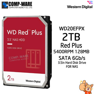 WD Red Plus 2TB NAS Hard Disk Drive - 5400RPM SATA 6Gb/s 128MB Cache 3 ...