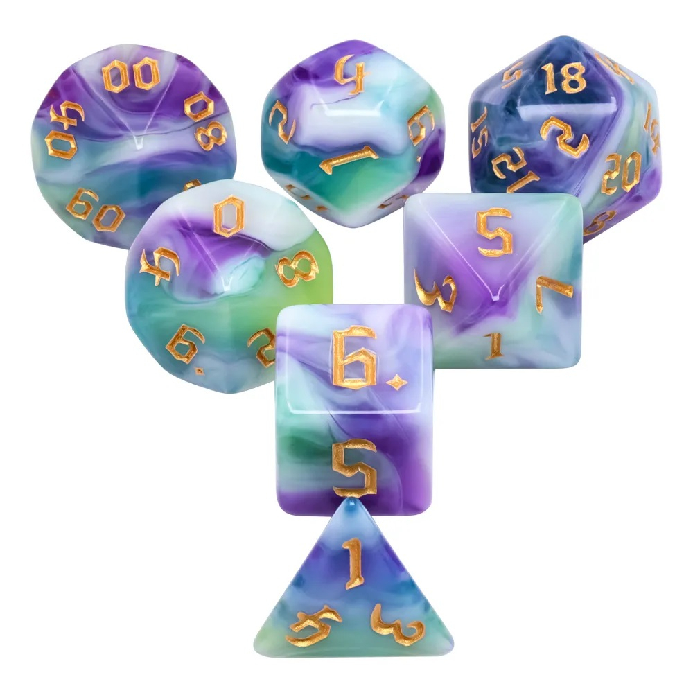 Aurora Borealis Dice Set of 7 | ลูกเต๋า Dice For DnD D&D MTG RPG TRPG ...