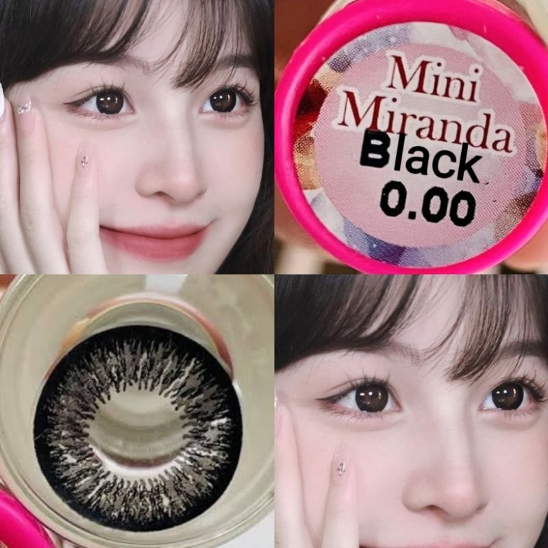 คอนแทคเลนส์ รุ่น Mini Miranda สีดำ/black ค่าสายตาปกติ (0.00) | Shopee ...