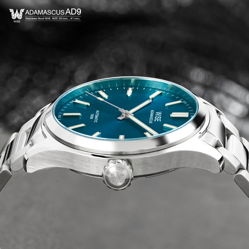 WISE Adamascus AD9 ขนาด 39, 41 mm. No Date Stainless 904L สายสแตนเลส ...
