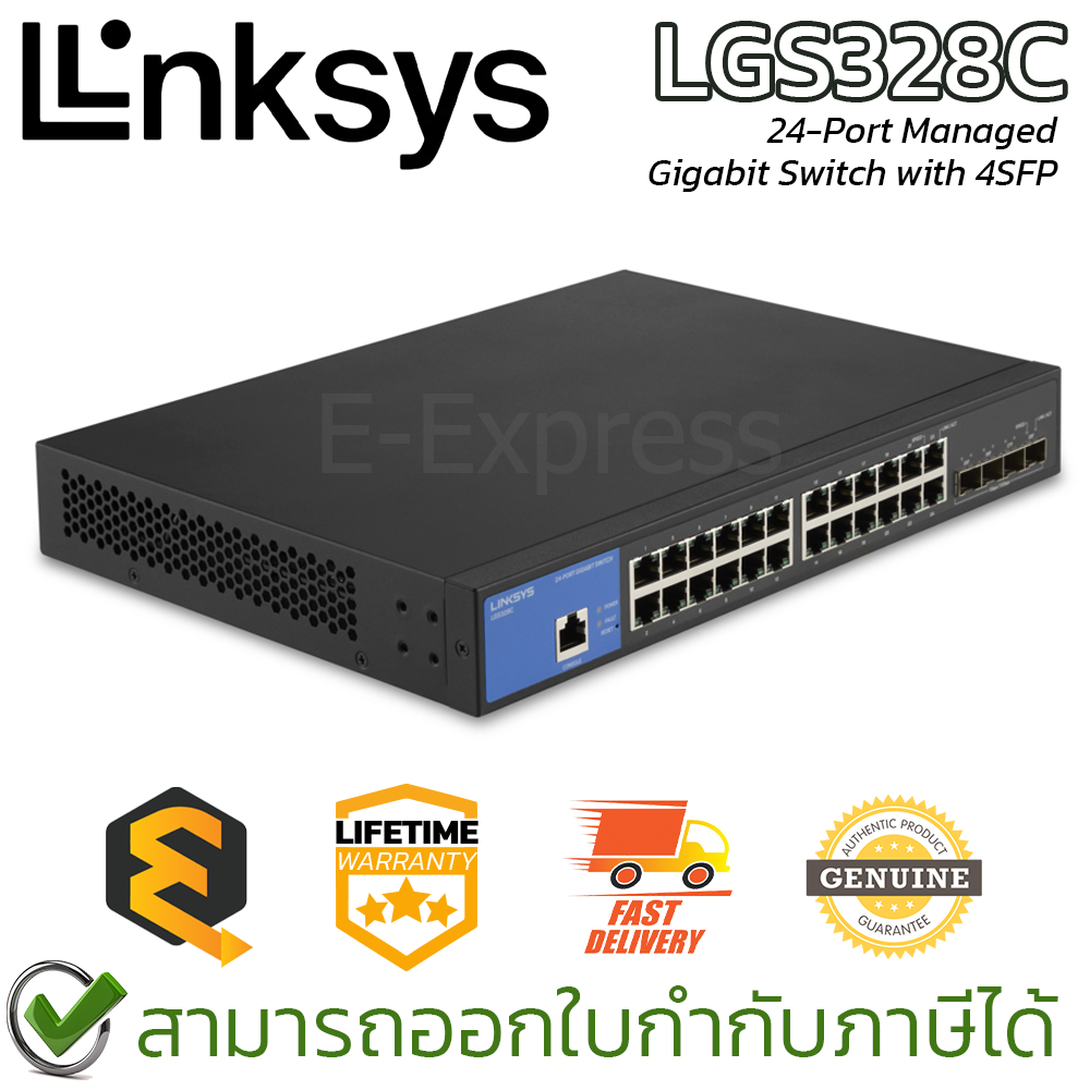 LINKSYS LGS328C 24-Port Managed Gigabit Switch + 4SFP สวิตซ์ ของแท้ ...