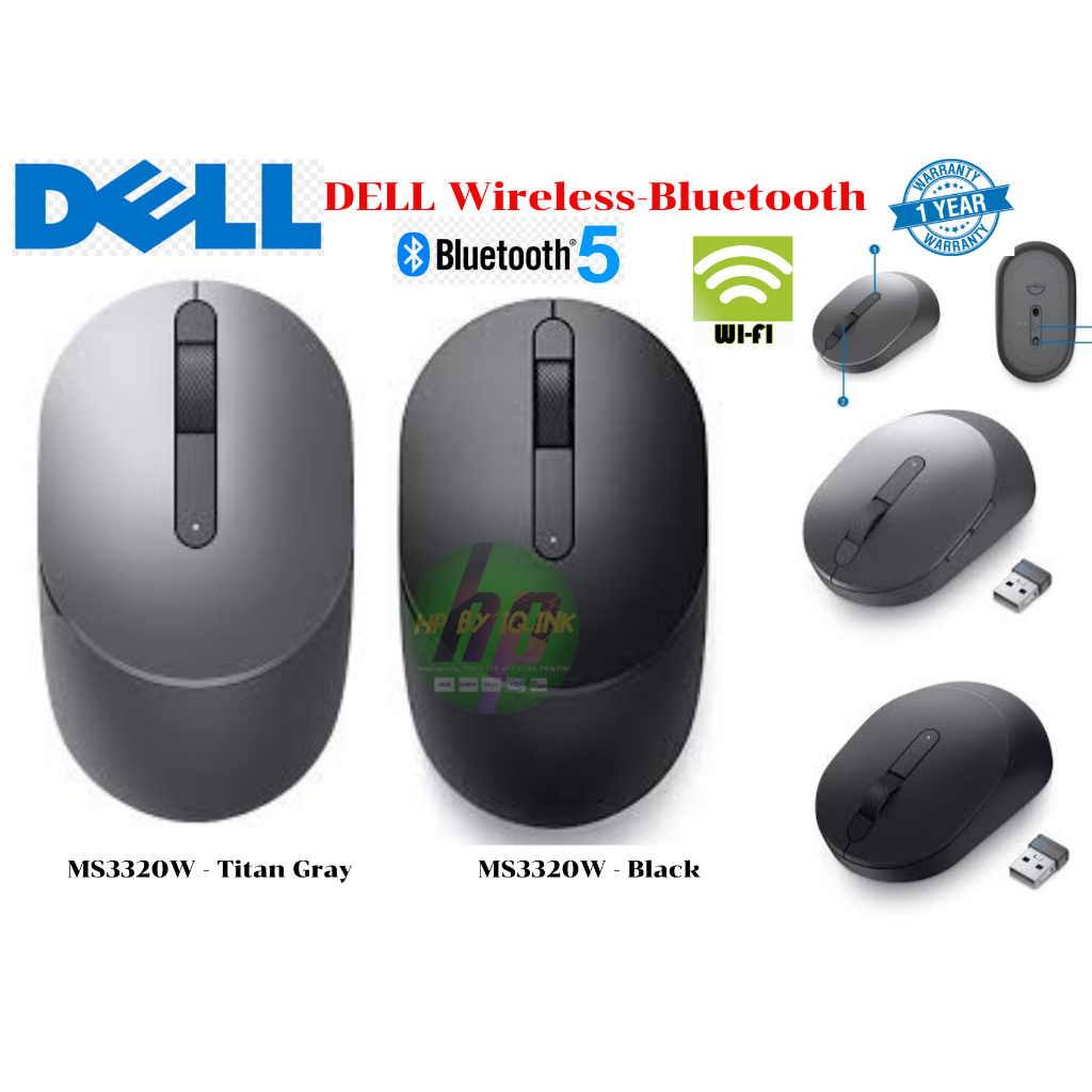 WIRELESS MOUSE (เมาส์ไร้สาย) DELL MOBILE WIRELESS (MS3320W) (TITAN GRAY ...