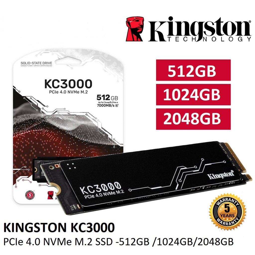 512 GB / 1TB SSD (เอสเอสดี) KINGSTON KC3000 - PCIe 4/NVMe M.2 2280 ...