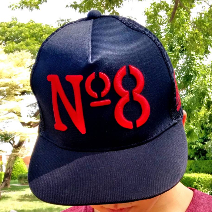 หมวกLEO no.8สีเทา/สีดำงานแท้ด้านหลังตาข่ายตัวหนังสือปักหนานุน | Shopee Thailand