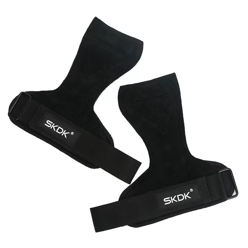 ถุงมือฟิตเนส STRAPS Leather Grip pads & Strap SKDK หนังกลับสแต๊ป ...