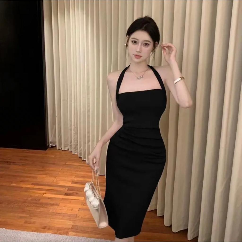 Atipashop - KNIT DERMA DRESS เดรส เดรสคล้องคอ ไหมพรม ยาวปาลกลาง ...