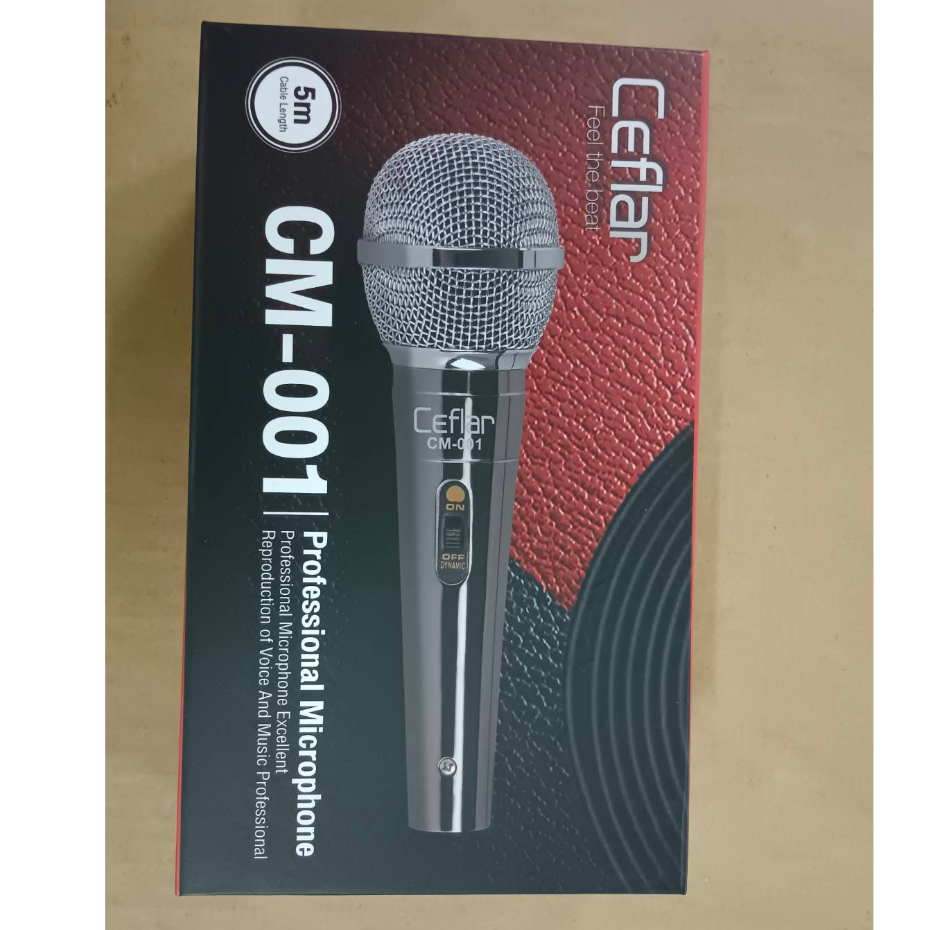 CEFLAR Microphone ไมค์โครโฟน รุ่น CM-001 (สีดำ)ไมค์คาราโอเกะ ยาว 5 เมตร | Shopee Thailand