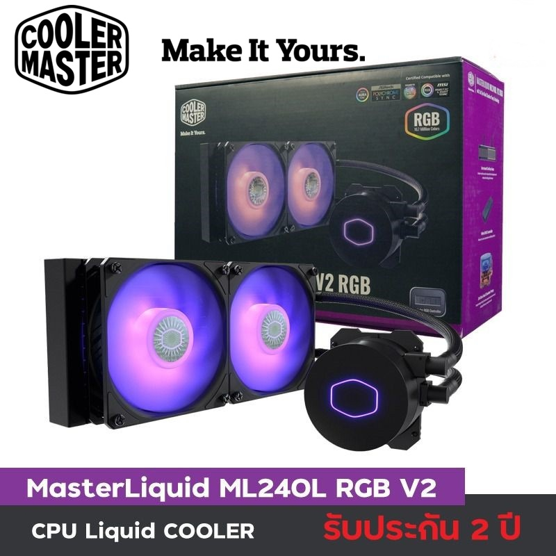 COOLER MASTER MASTERLIQUID ML240L RGB V2 / 240L Core ARGB CPU LIQUID ...