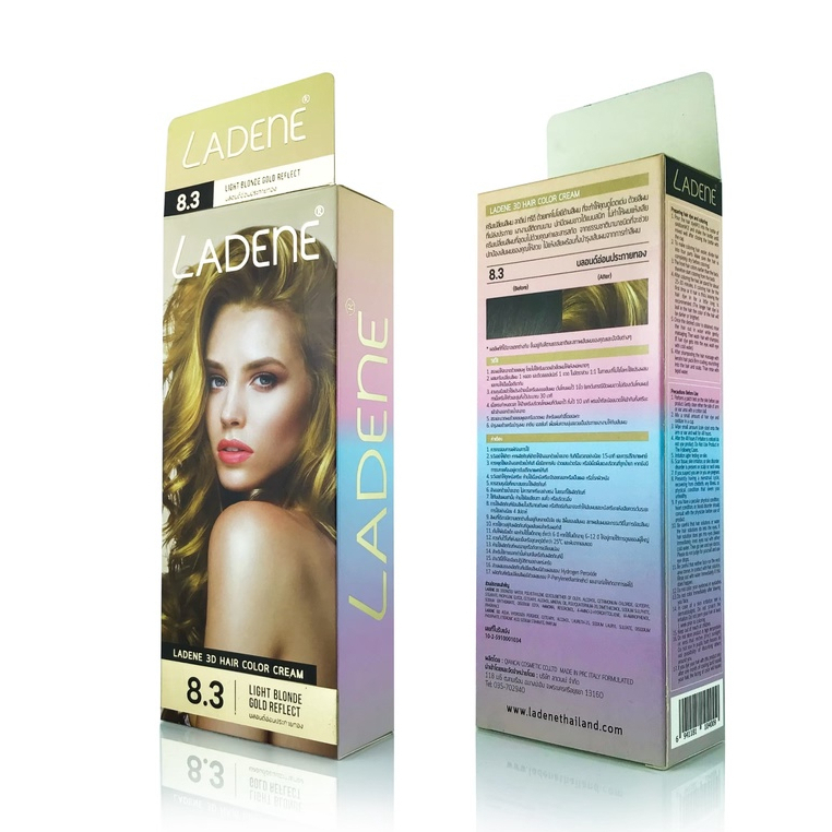 Ladene 3D Hair Color Cream 100ml+100ml ลาดีเน่ ทรีดี ครีมเปลี่ยนสีผม ...