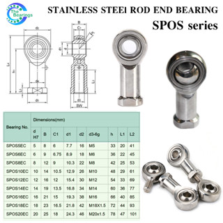 ตลับลูกปืนตาเหลือก สแตนเลส S POS6 POS8 POS10 เกลียวซ้าย ลูกหมากคันชัก ...