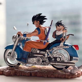 โงกุน Dragon Ball Z Son Goku & Gohan Riding Big Bike Harley Davidson ...