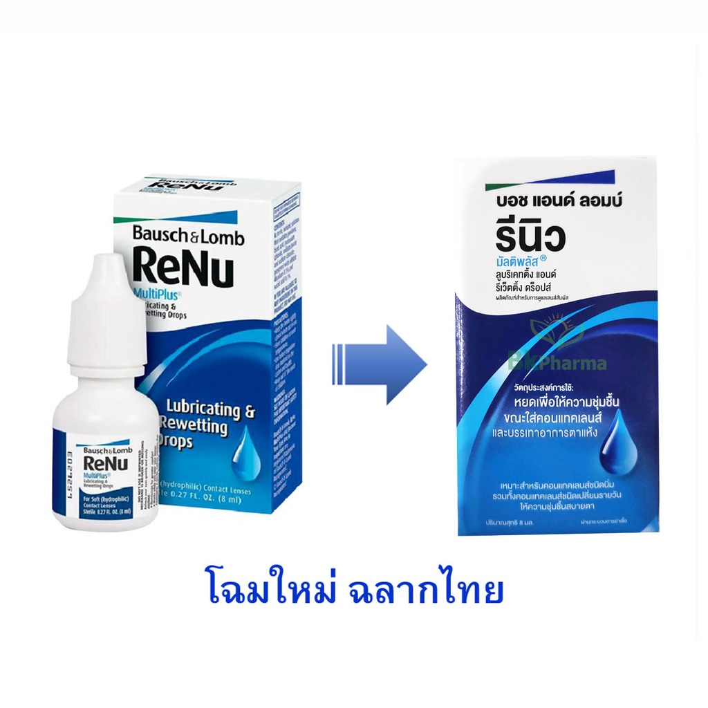 Renu 8มล Multiplus Lubricating & Rewetting Drops น้ำตาเทียม น้ำยาหยอดตา ...