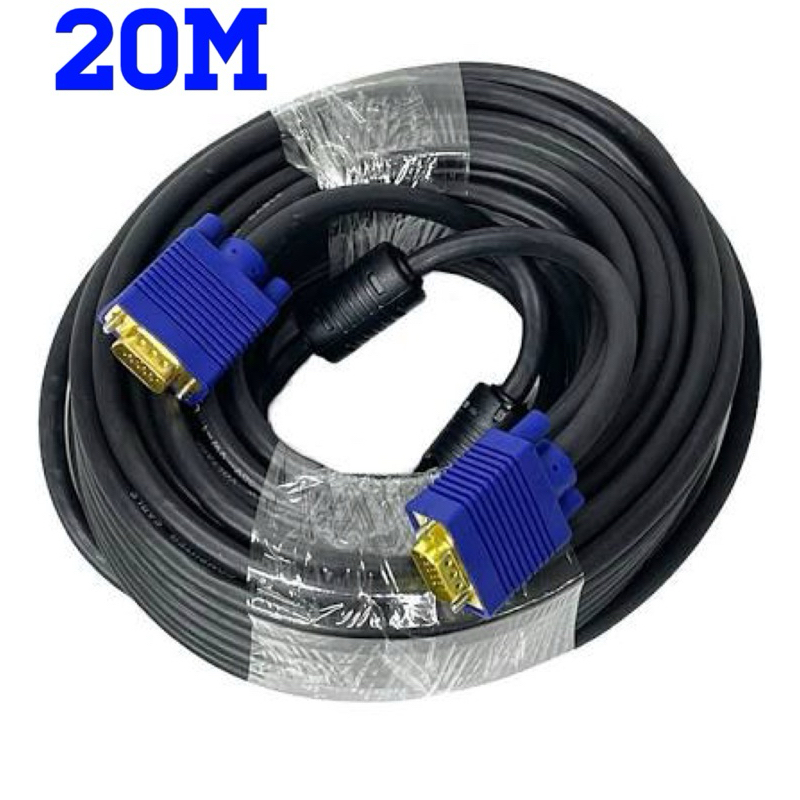 สายเคเบิล VGA 20M 1080P Hd 15 Pin 3+6เต็ม ตัวผู้ ไป ตัวผู้ สําหรับ ...