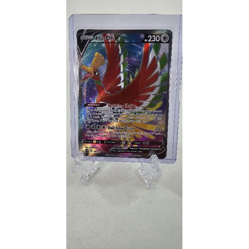 Pokemon Card "Ho-Oh V Full Art 187/195" ENG Silver Tempest | Shopee Thailand