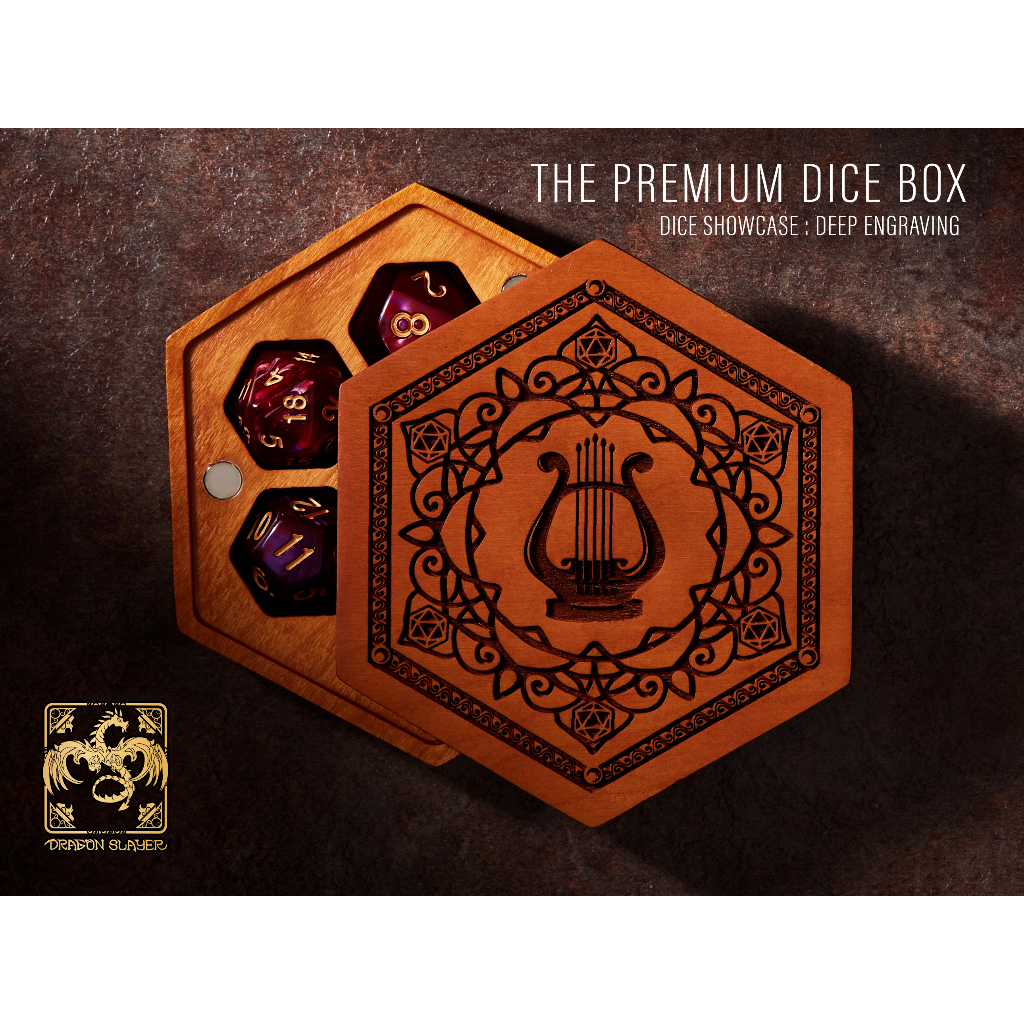 The Bard Dice Box CHERRY WOOD | Premium DnD Dice Box | D&D DiceBox ...