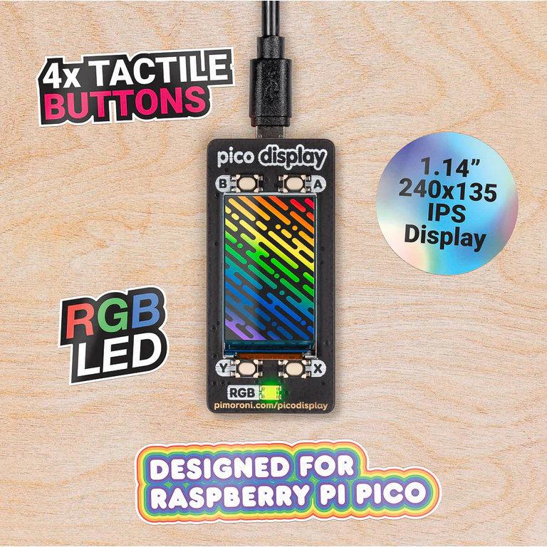 Pico Display Pack 1.14" จอสีแสดงผล RGB สำหรับ Raspberry Pi Pio จาก ...