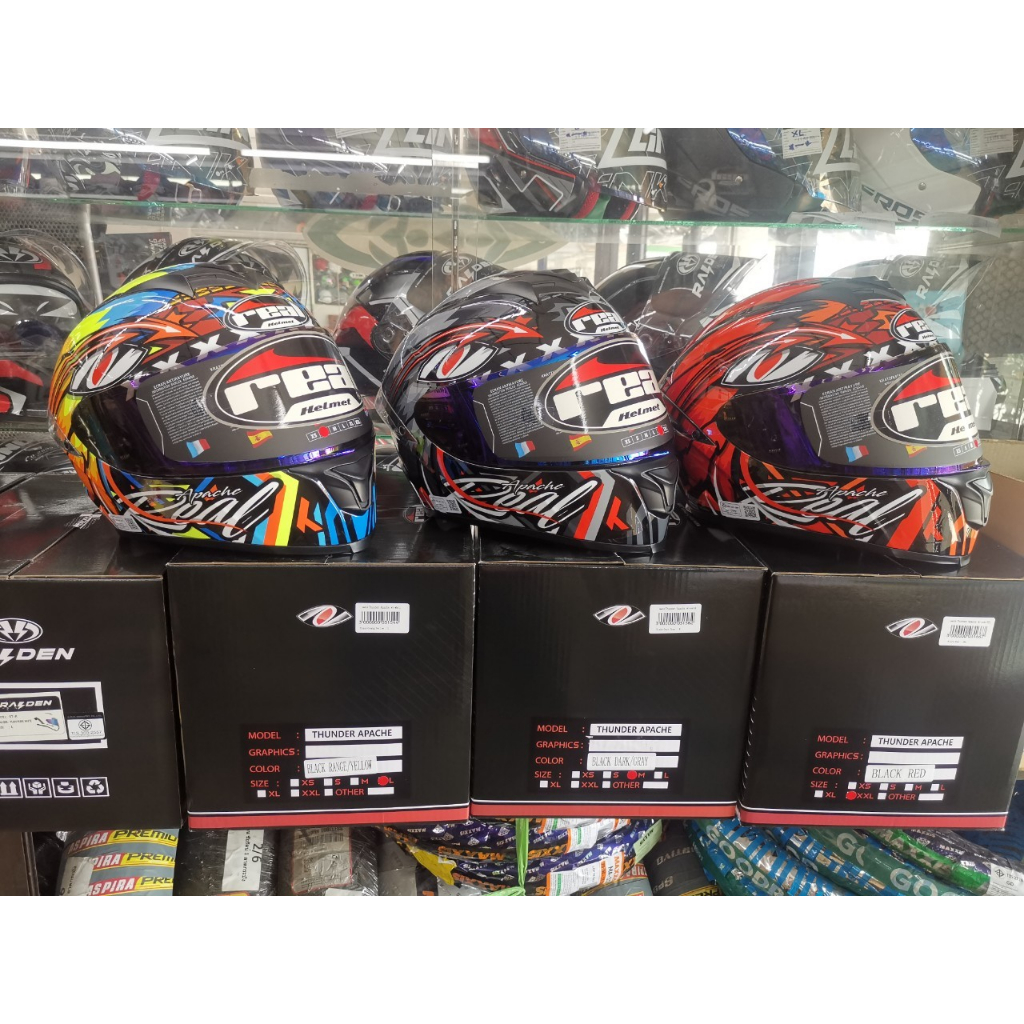 หมวกกันน็อก REAL THUNDER APACHE หมวกเต็มใบปิดหน้า แบบsport | Shopee Thailand