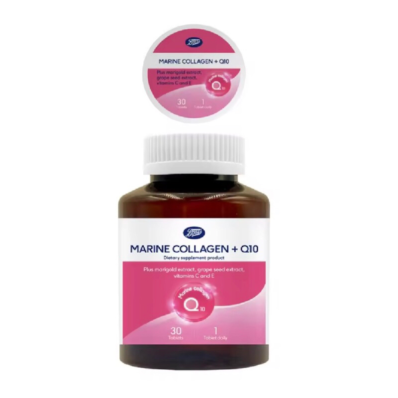 (ส่งฟรี) Boots Marine Collagen + Q10 (30 เม็ด) | Shopee Thailand