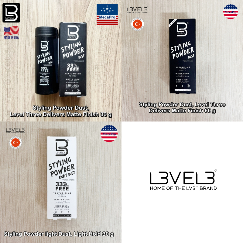 Level3® Styling Powder Level Three Delivers Matte Finish แป้งฝุ่นโรยผม สำหรับผู้ชาย แฮร์ พาว ...