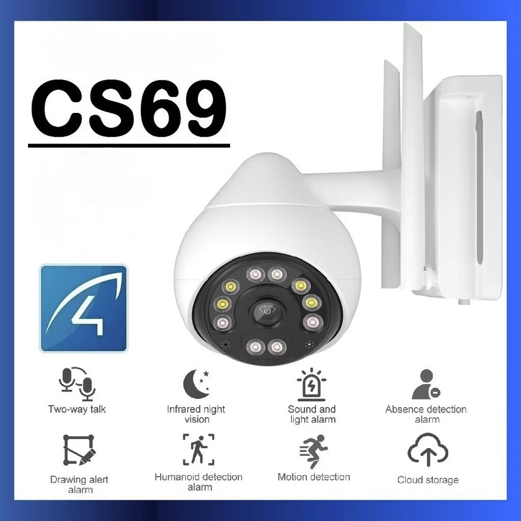 CS69 กล้องวงจรปิดไร้สาย กล้องวงจรปิ Outdoor ความละเอียด3MP(1296P) กันน้ำได้ แถมแผงโซลล่าเซลล์ มี ...