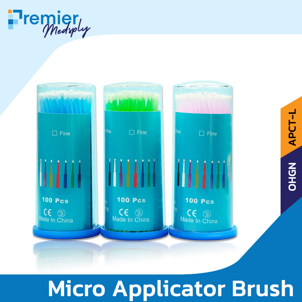 พู่กัน100pcs/box Disposable Micro Applicator Brush Bendable with Storage Box | Shopee Thailand