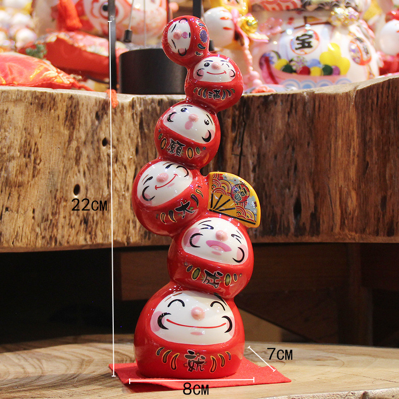 แมวกวัก ดารุมะ 5 ชั้น สูง 22cm Daruma ตุ๊กตามงคลขอพรให้สมหวัง โชคดี ค้าขาย เฮงเฮง ร่ำรวย ...