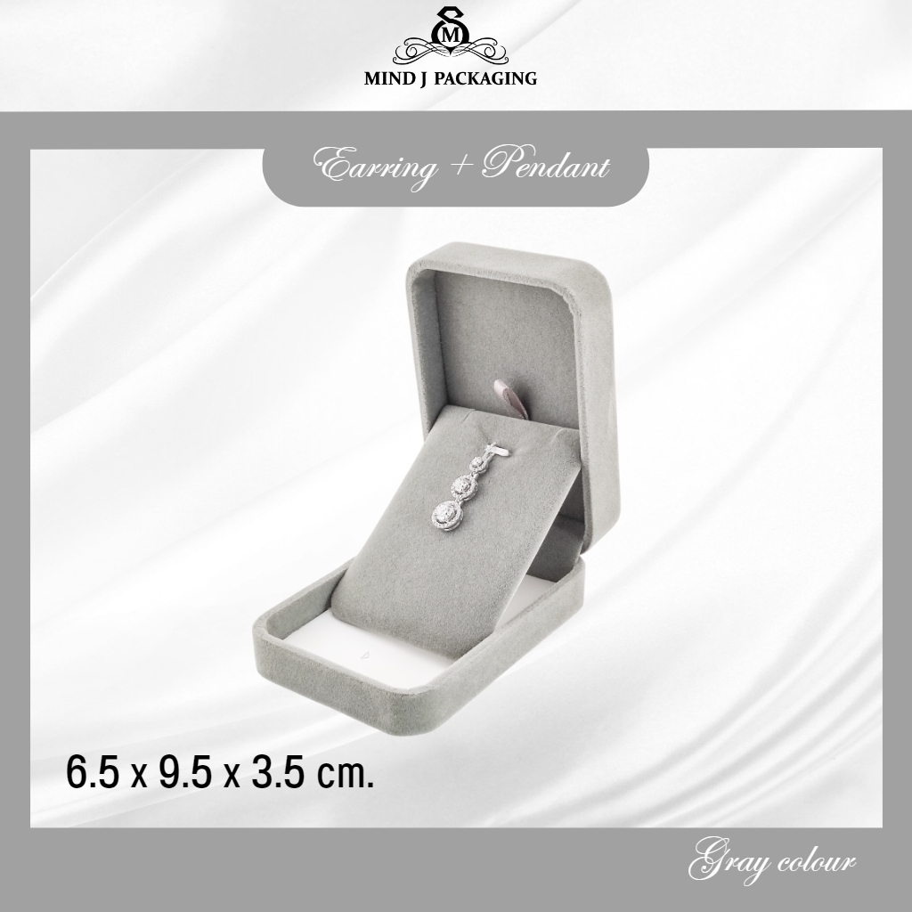 กล่องกำมะหยี่ Premium Jewelry Box สีเทา กล่องใส่เครื่องประดับ | Shopee ...