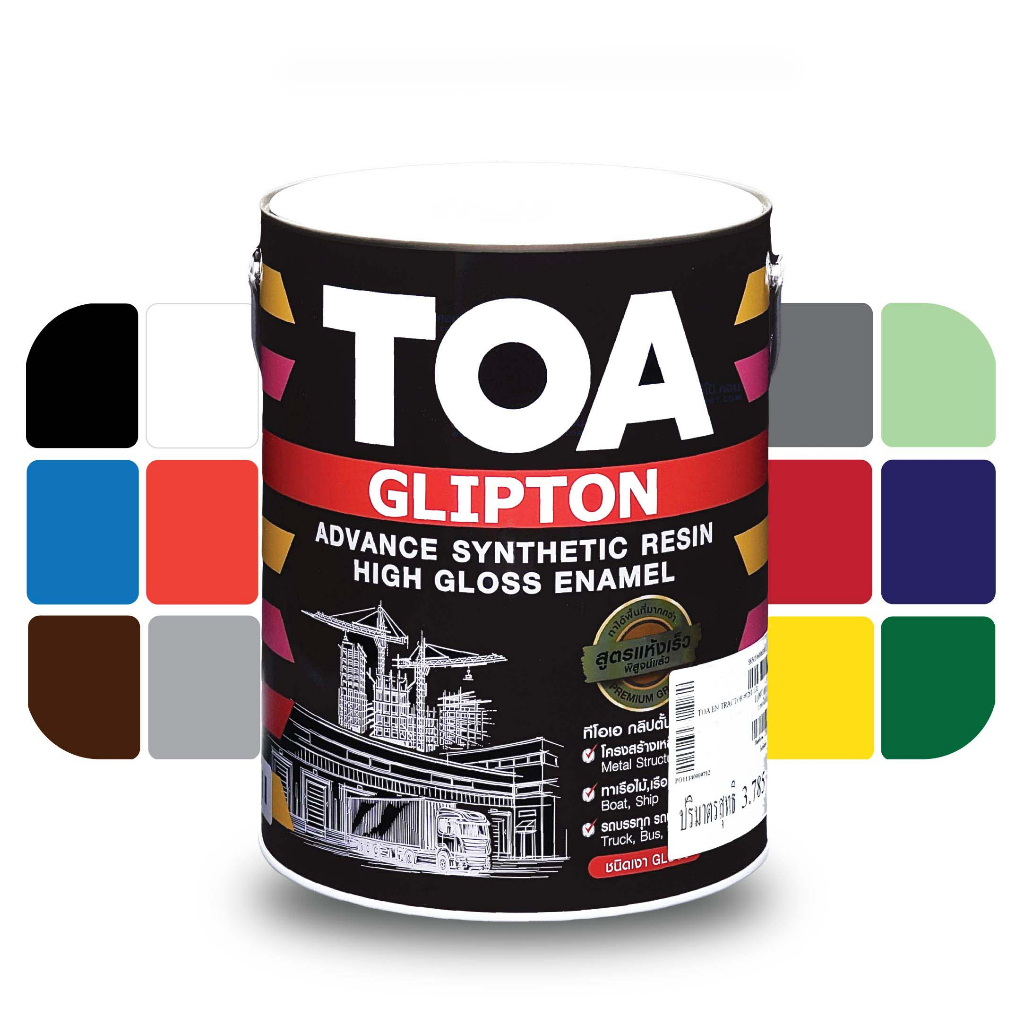 TOA Glipton Enamel สีน้ำมันทีโอเอ กลิปตั้น ทุกสี (สีเคลือบเงา TOA) All ...