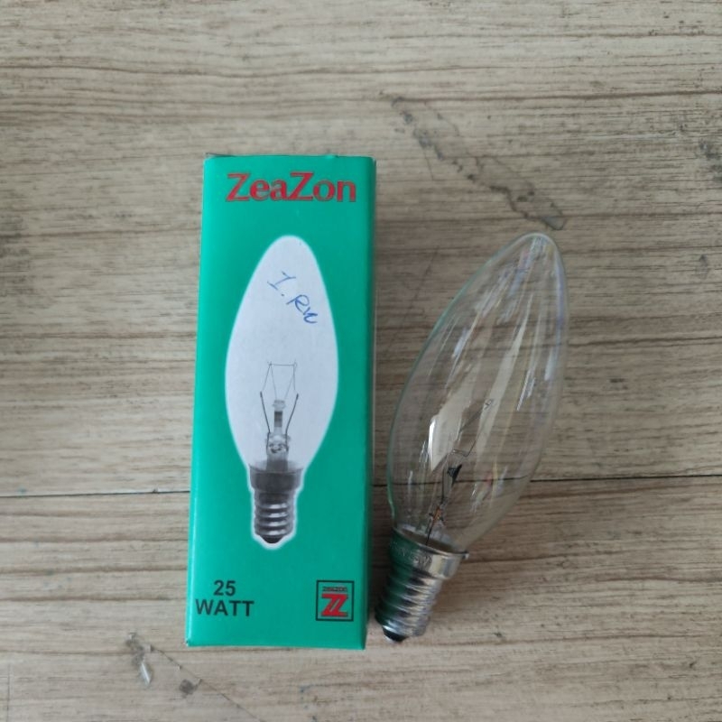 หลอดจำปา ใส หลอดไฟ หลอดไส้ ขั้ว E14 ZEAZON ขนาด 25w และ 40w | Shopee Thailand