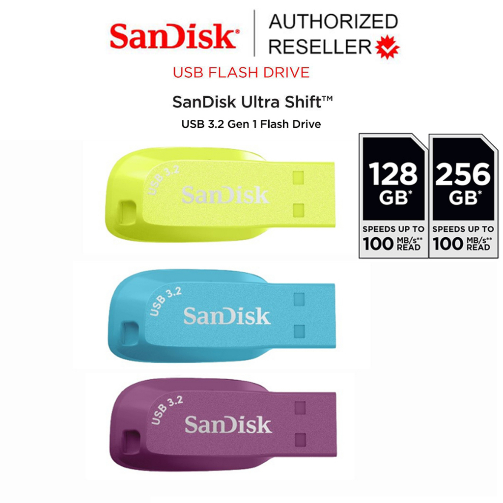 SanDisk Ultra Shift USB 3.2 Gen1 Flash Drive (SDCZ410 EP BB CO) 128GB ...