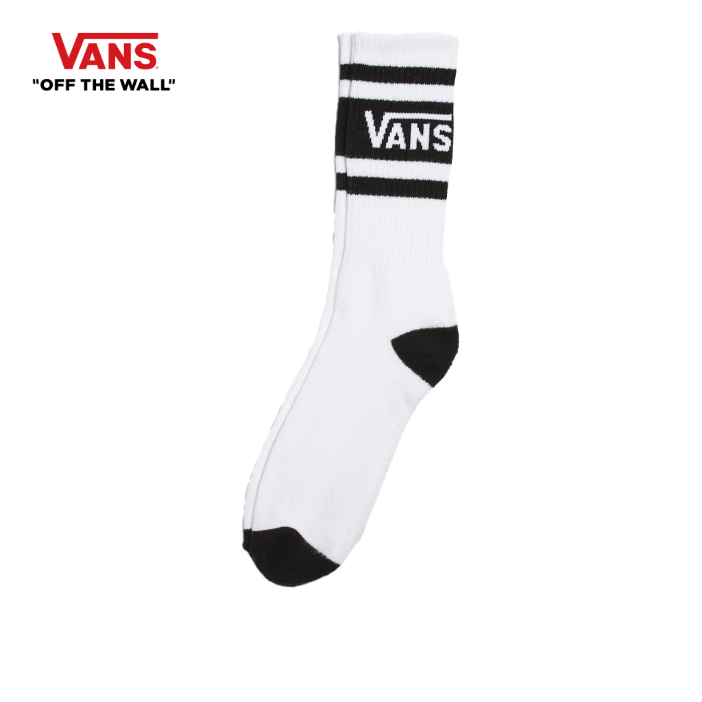 VANS DROP V CREW (6.5-9, 1PK) - WHITE-BLACK | Shopee Thailand