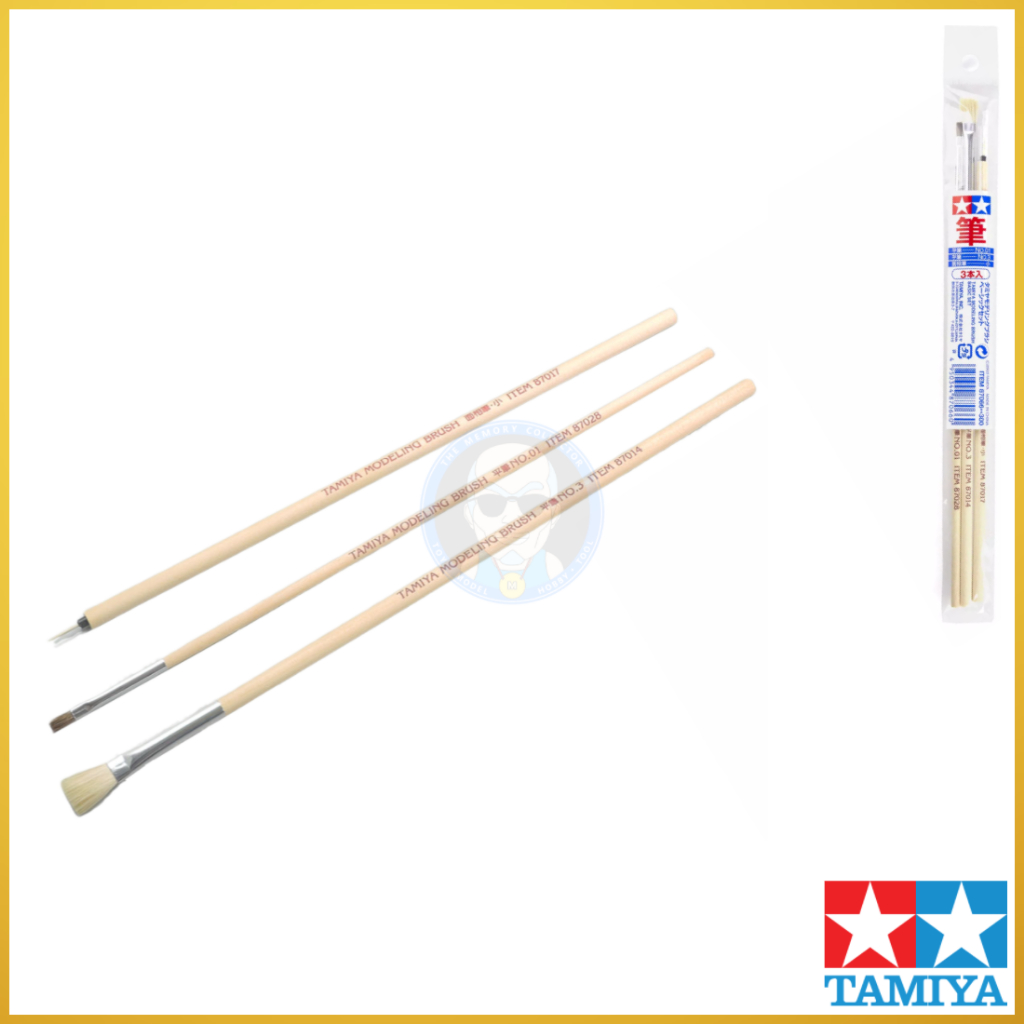 TAMIYA MODELING BRUSH BASIC SET พู่กัน ด้ามน้ำตาล | Shopee Thailand