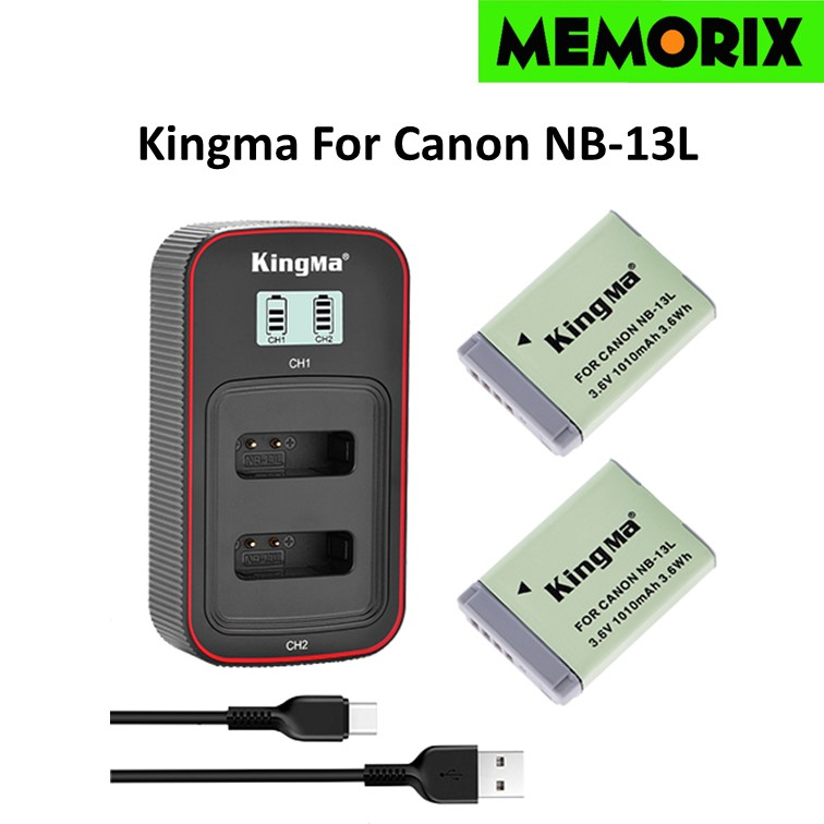 KingMa Canon NB-13L battery (1010mAh), includes a battery protective box for Canon G7X3 G7X ...