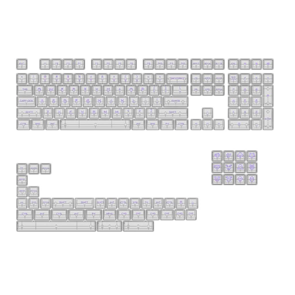 คีย์แคป AKKO PBT 6 Color Black White Tiffany Pink Clear Purple ...