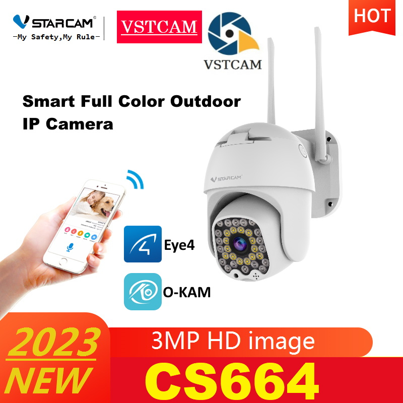 Vstarcam CS664 ใหม่ 2023 ความละเอียด 3 ล้านพิกเซล กล้องวงจรปิดไร้สาย กล้องนอกบ้าน Outdoor มีAI+ ...