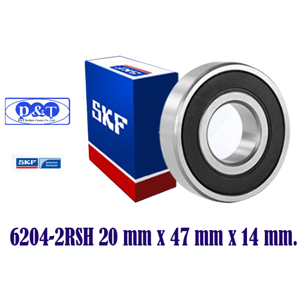 6204-2RS SKF ตลับลูกปืนเม็ดกลมล่องลึก ฝายาง ง 6204 2RS (20mm x 47mm x ...