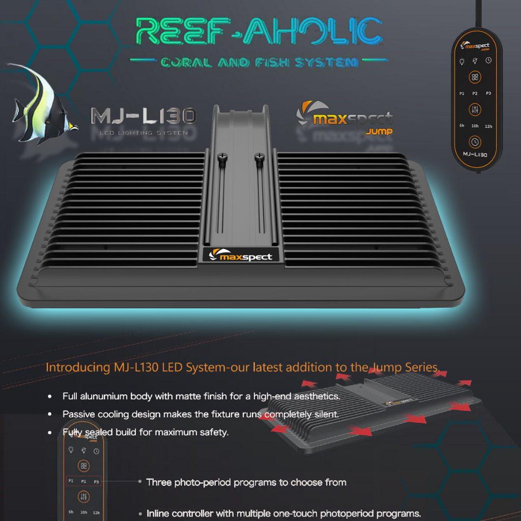 Maxspect Jump Series MJ-L130 LED สำหรับปะการังและผักพืช ใน Refugium มา ...