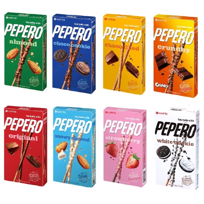 Lotte Pepero ขนมป๊อกกี้เกาหลี กล่องเล็ก มี 8 รส Exp. 03/05/24 | Shopee ...