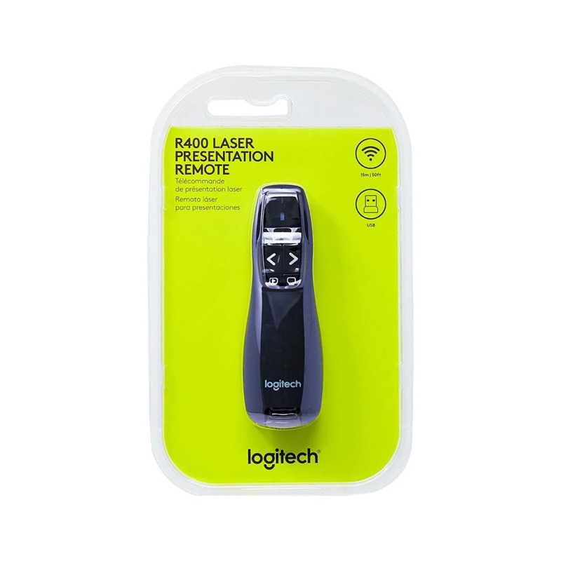 LOGITECH R400 PRESENTER REMOTE (รีโมทควบคุมคำสั่งไร้สาย) PRESEN ...