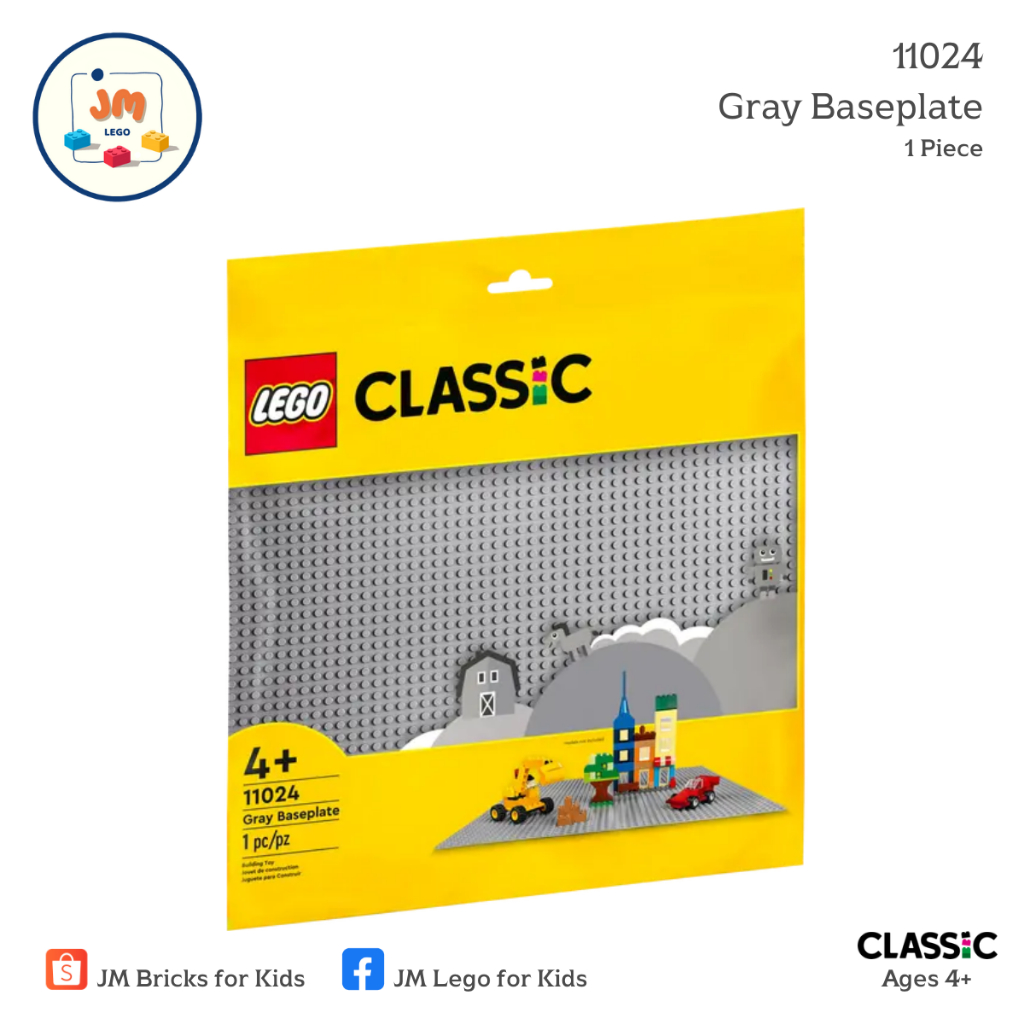LEGO Classic 11024 Gray Baseplate (1 Piece) สำหรับเด็กอายุ 4 ปีขึ้นไป ...