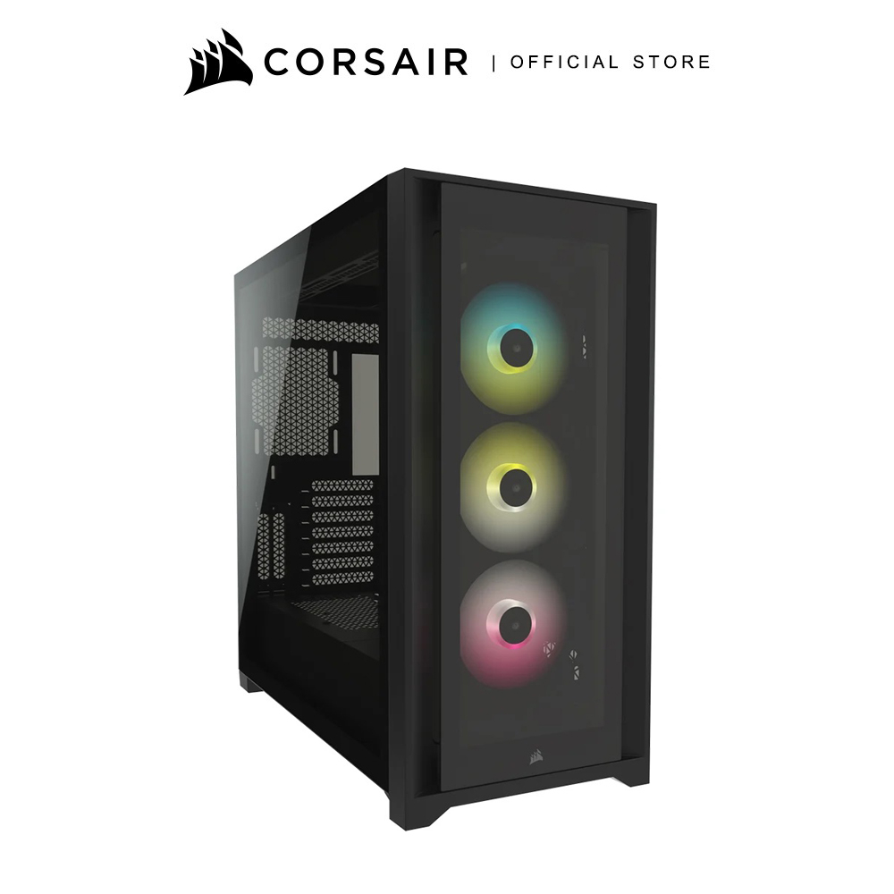 CORSAIR CASE iCUE 5000X RGB Tempered Glass Mid-Tower ATX PC Smart Case ...