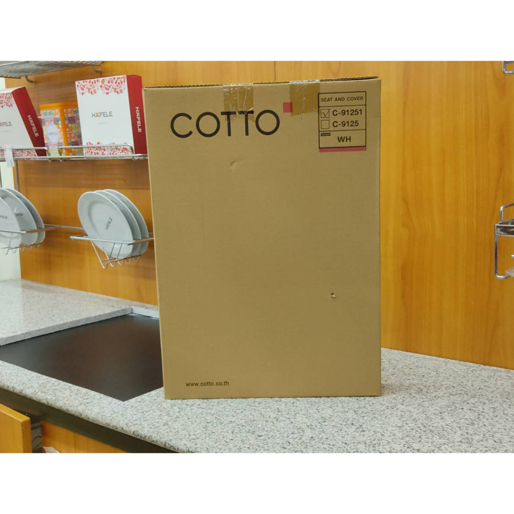Cotto C91251 ทรงรี / วี (V shape) กันการกระแทก (Soft Close) สีขาว ฝารอง ...