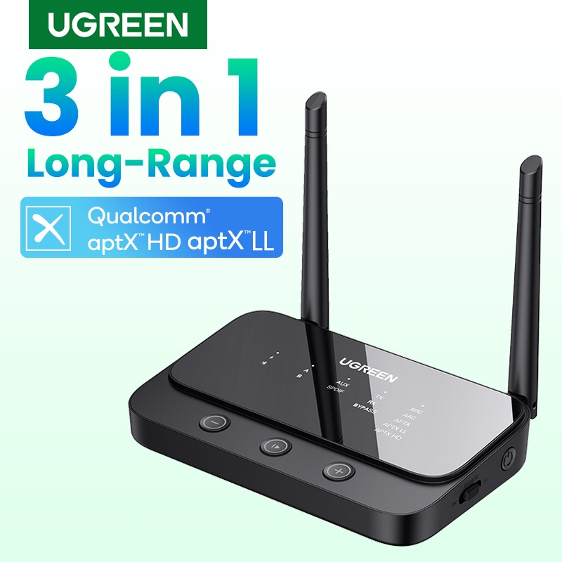UGREEN รุ่น 20140 3in1 บลูทูธ 5.0 aptX™ อะแดปเตอร์ส่งสัญญาณเสียง Hd RX ...