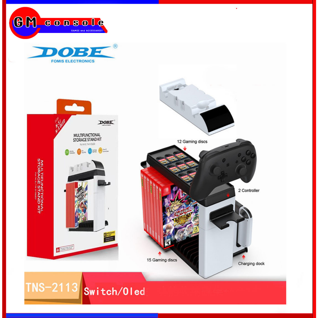 SwitchOLED NS ชั้นวางแผ่น6-in-1 มัลติฟังก์ชั่นอเนกประสงค์พร้อมที่ชาร์จซึ่งสามารถเก็บการ์ดเกมได้ ...
