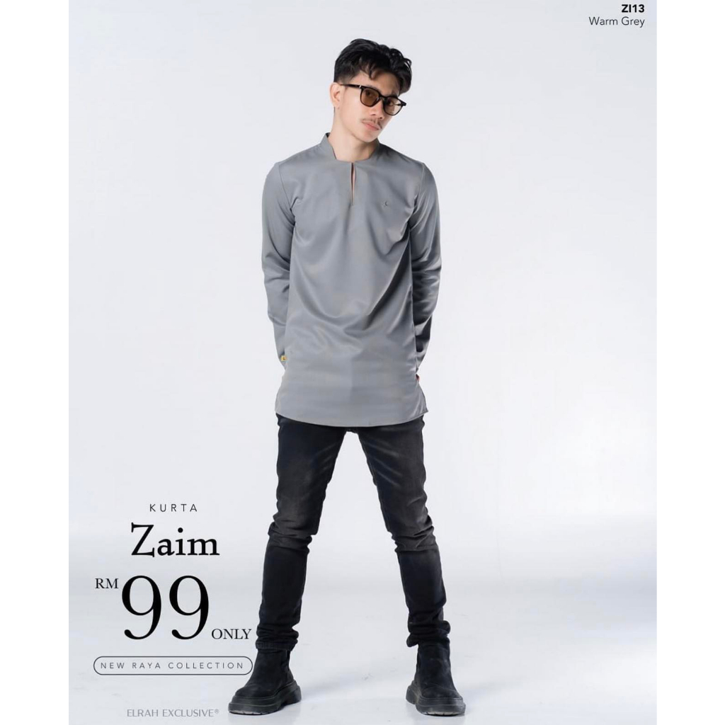 Kurta Zaim (คอ 5 เหลี่ยม) - Elrah Exclusive | Shopee Thailand