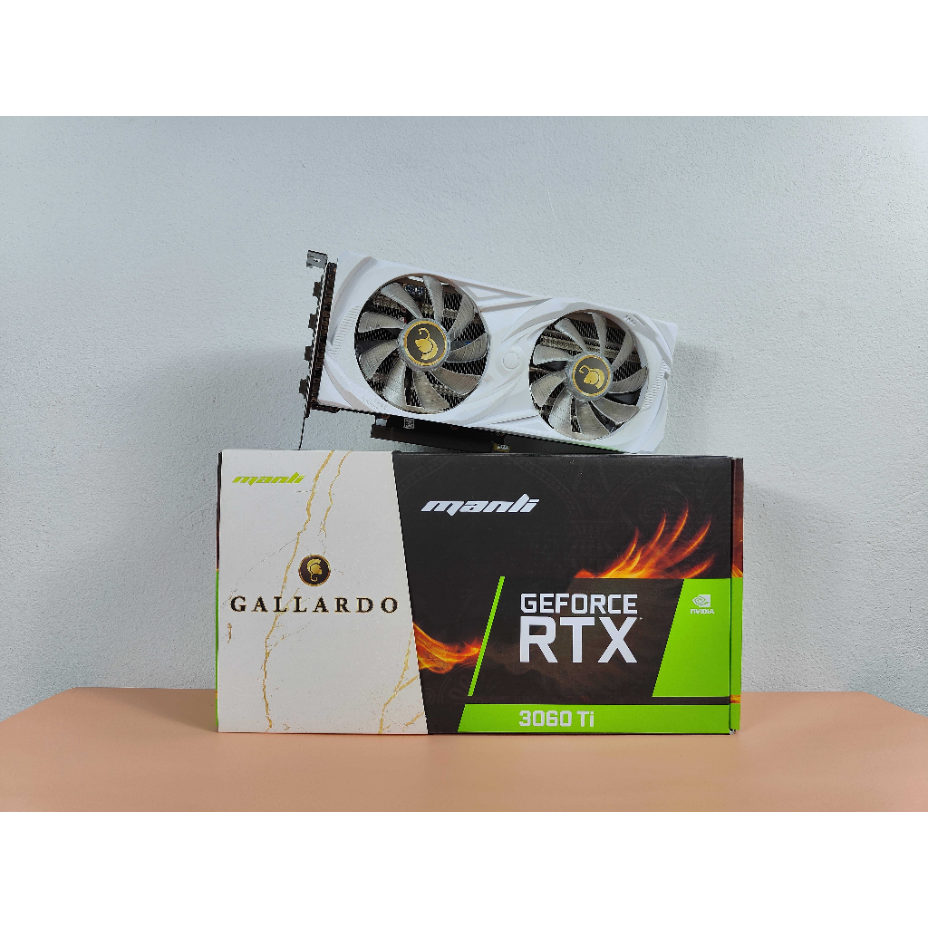 MANLI RTX 3060 Ti GALLARDO (มือสอง) สีขาวมีไฟสีฟ้า ใบสุดท้าย ถูกสุด ดี ...