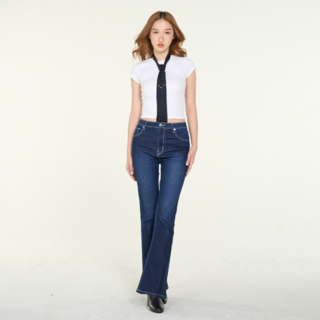 MOTTOM - PONY JEANS โพนี่ เข้ม กางเกงยีนส์ผู้หญิงทรงเอวสูงขาม้า ...