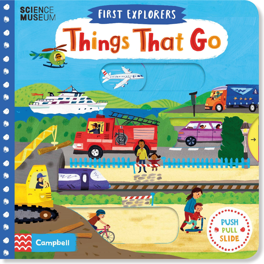 First Explorers: Things That Go push pull slide หนังสือเด็ก รถ ยานพาหนะ ...