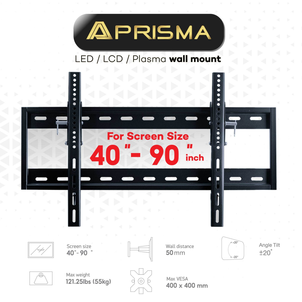 PRISMA ขาแขวนทีวี รุ่น PMW-4090F ขาแขวนใช้งานร่วมกับทีวี ขนาด 40 ถึง 90 นิ้ว รองรับน้ำหนักได้สูง ...